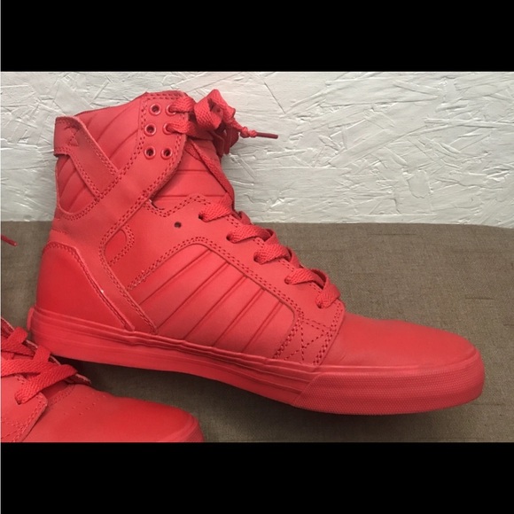 Supra | Shoes | Euc Supra Muska 0 Skytop Triple Red Sz 95 Red Leather ...